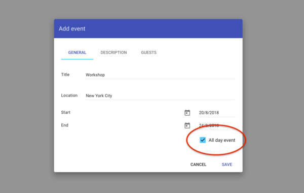 Scheduling with “All day” events – TeamCal®